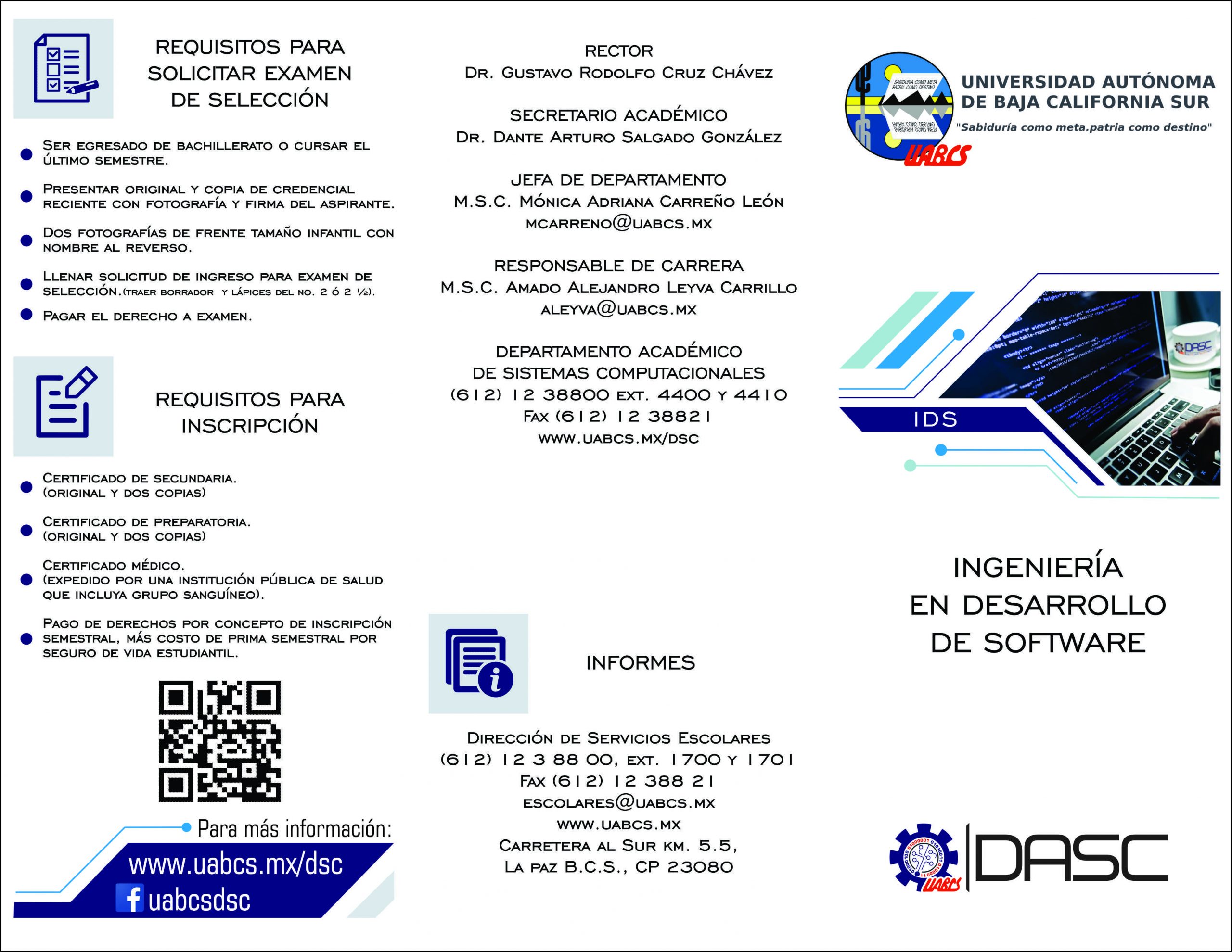 Ingeniería en Desarrollo de Software Plan 2015 – Departamento Académico de Sistemas Computacionales